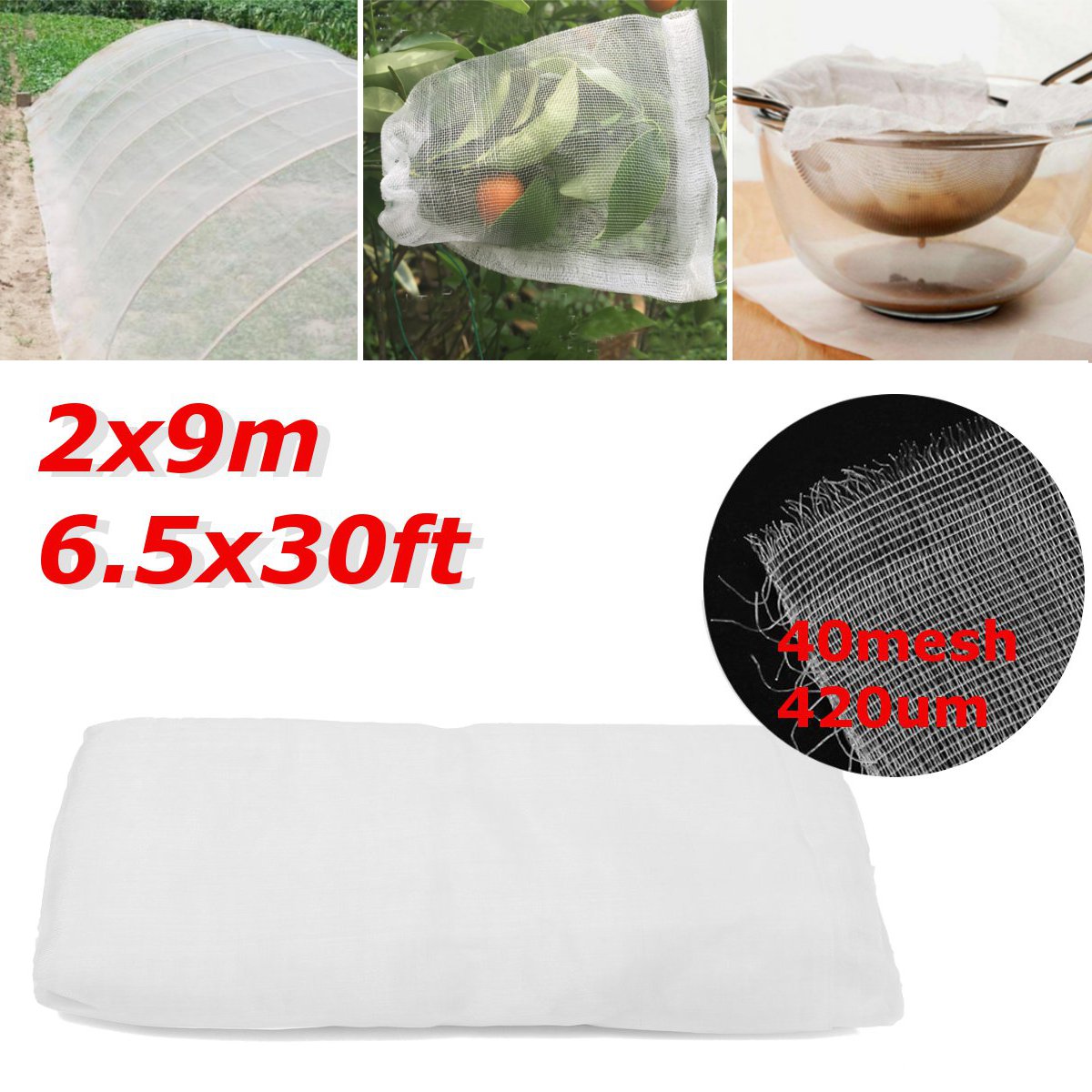 2x9m Bug Insect Bird Net Barrier Vegetables Fruits... – Vicedeal