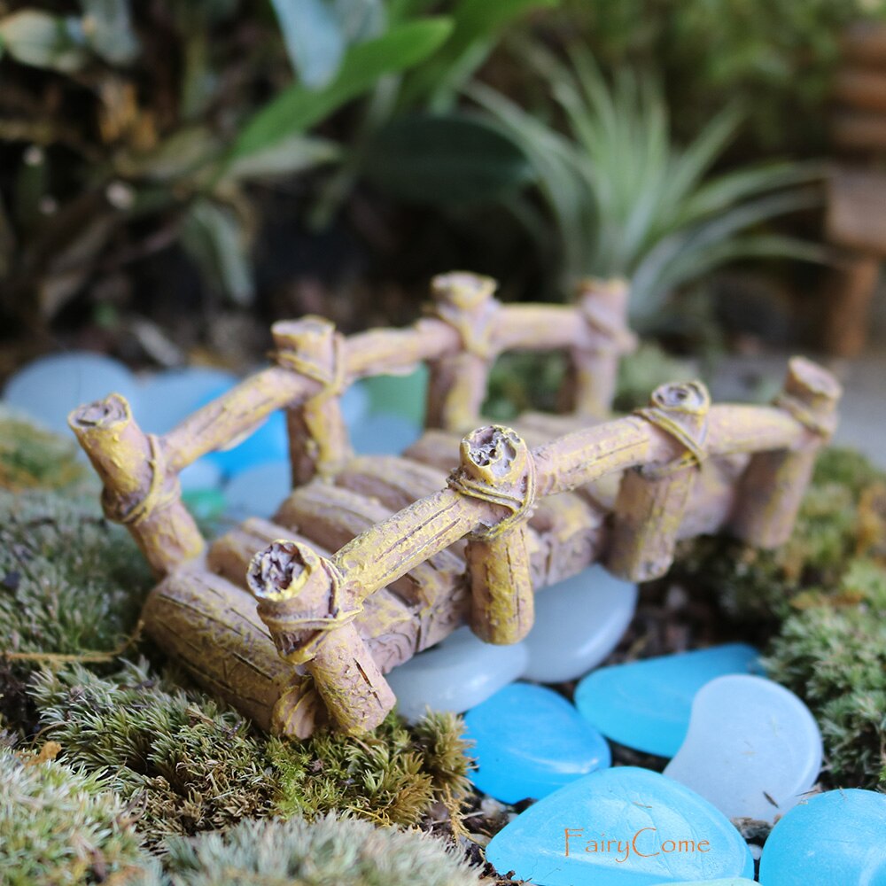 FairyCome Miniature Garden Bridge Resin Wooden Lik... – Grandado