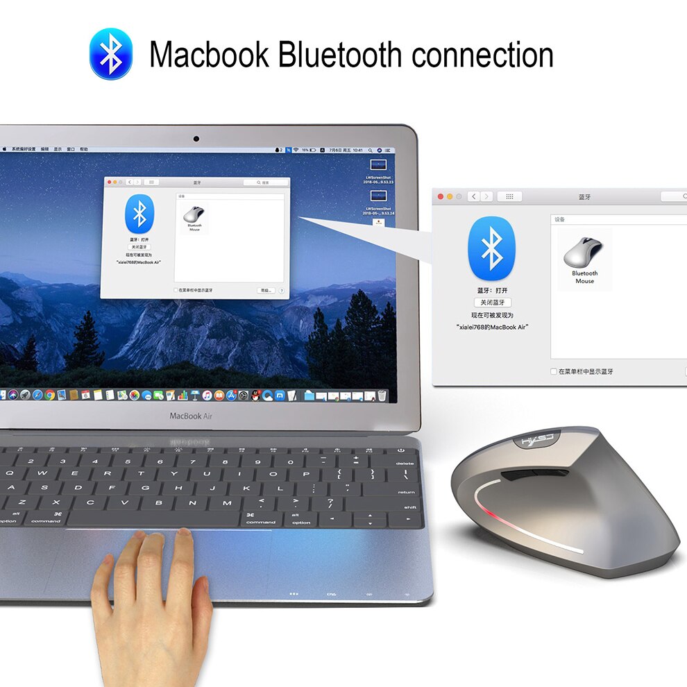 SeenDa Ergonomic Vertical Wireless Mouse Bluetooth... – Grandado