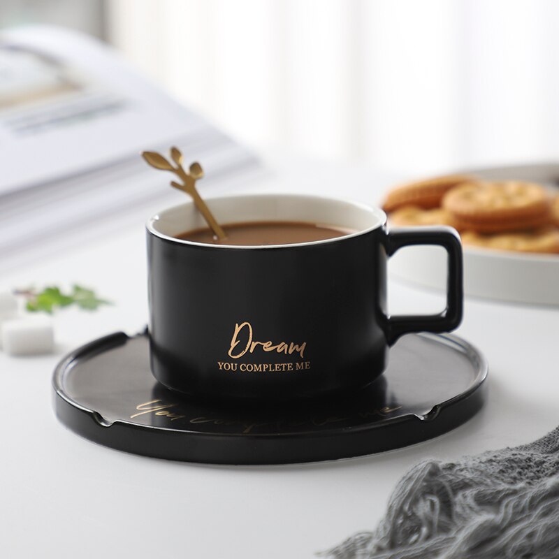 White European Style Ceramic Coffee Cup and Saucer... – Grandado