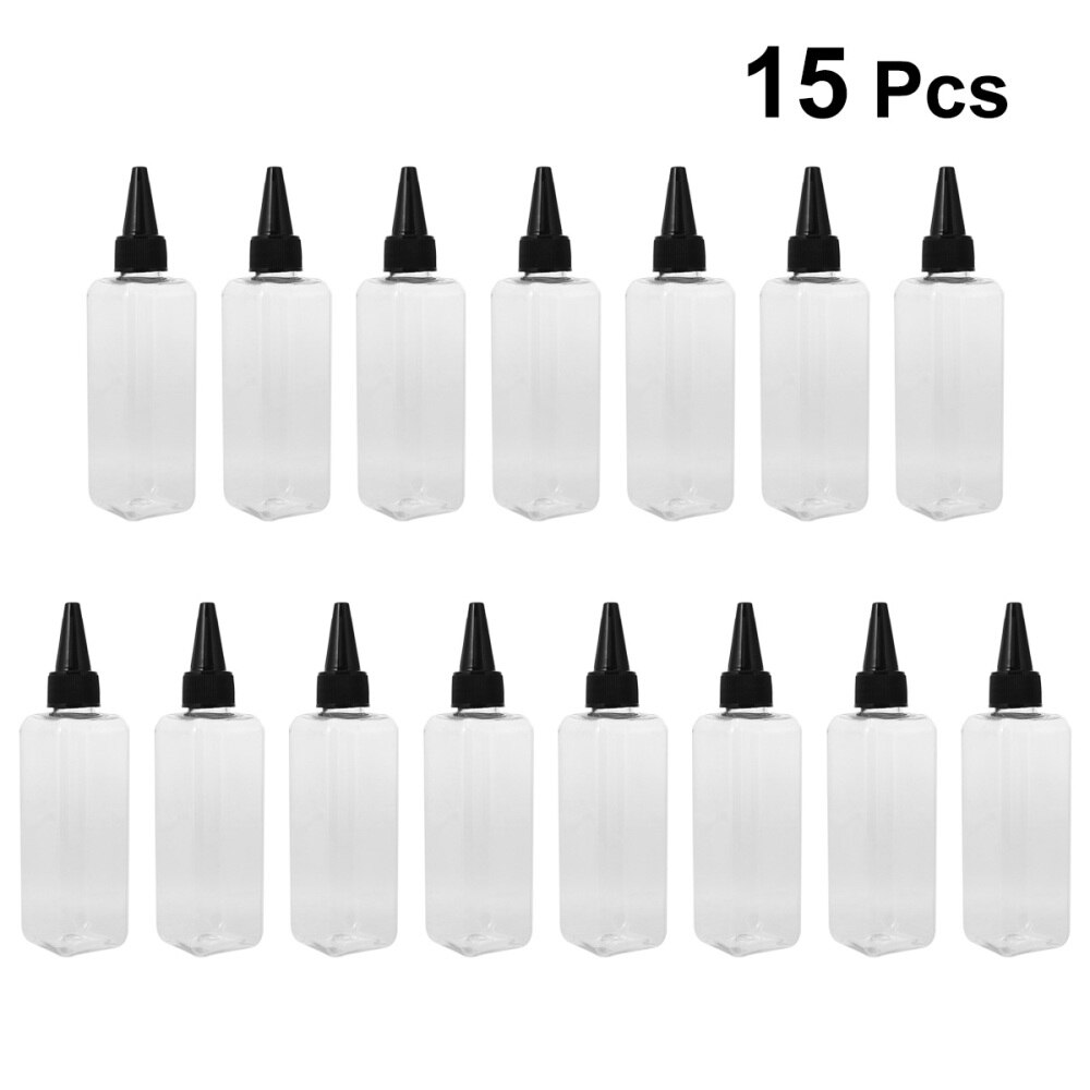 15pcs 100ml Square Hair Dye Bottles Clear Plastic ... – Grandado