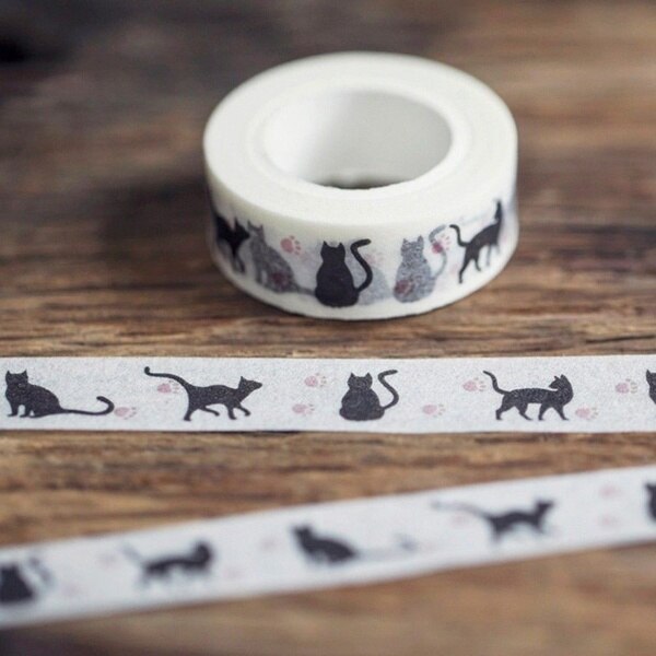 2Pcs Cat DIY Self Adhesive Washi Masking Tape Stic... – Grandado