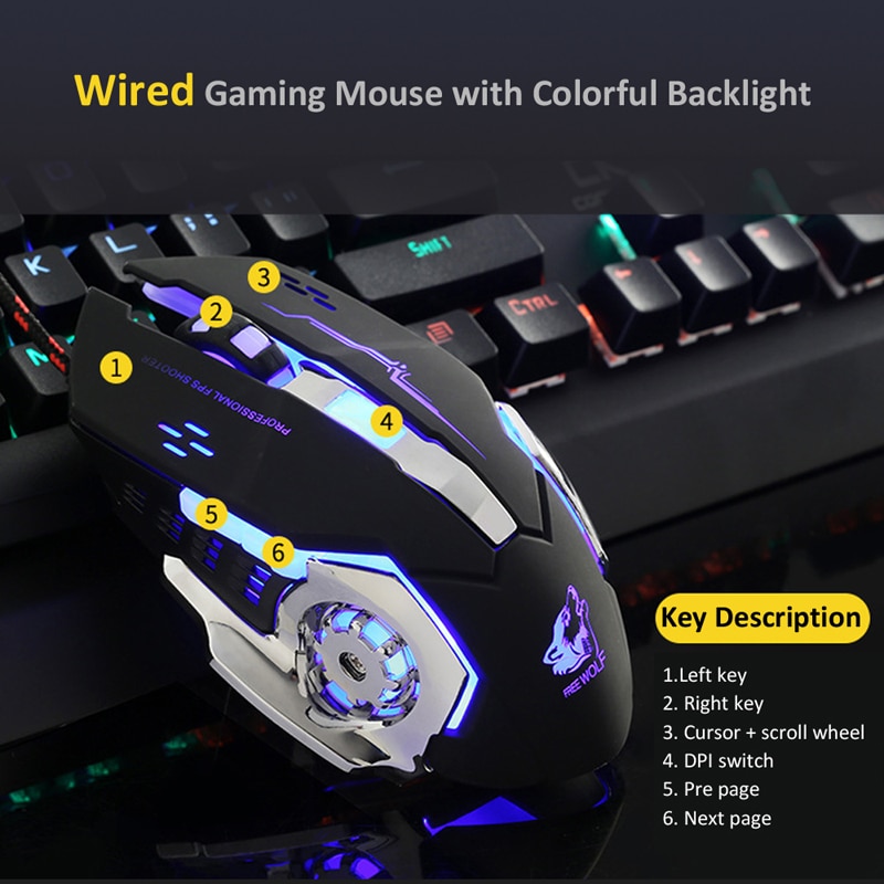 Wired/Wireless Gaming Mouse with Silent LED Backli... – Grandado