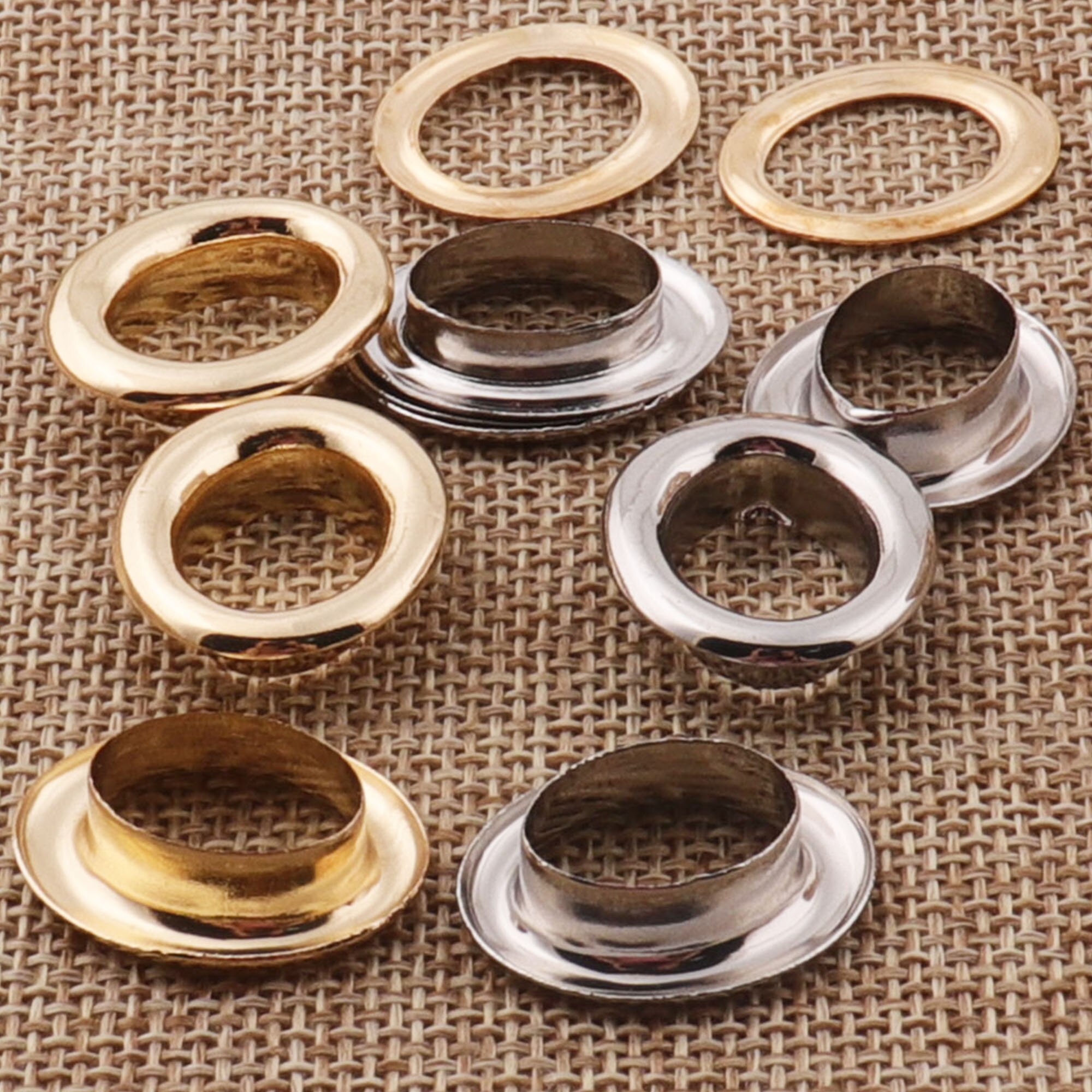 50 sets Pale Gold/Silver Brass Oval Eyelets,Barrel... – Grandado