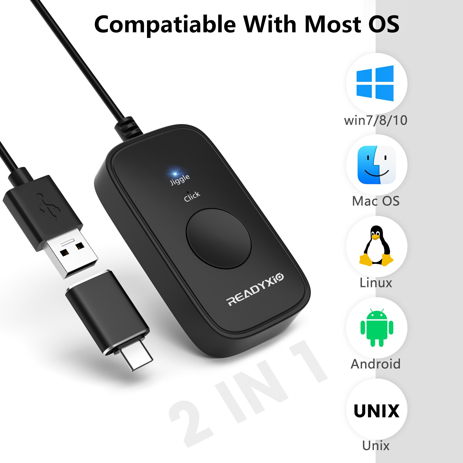 Mouse Jiggler Mouse Mover Clicker 2 in1 USB Port K... – Vicedeal