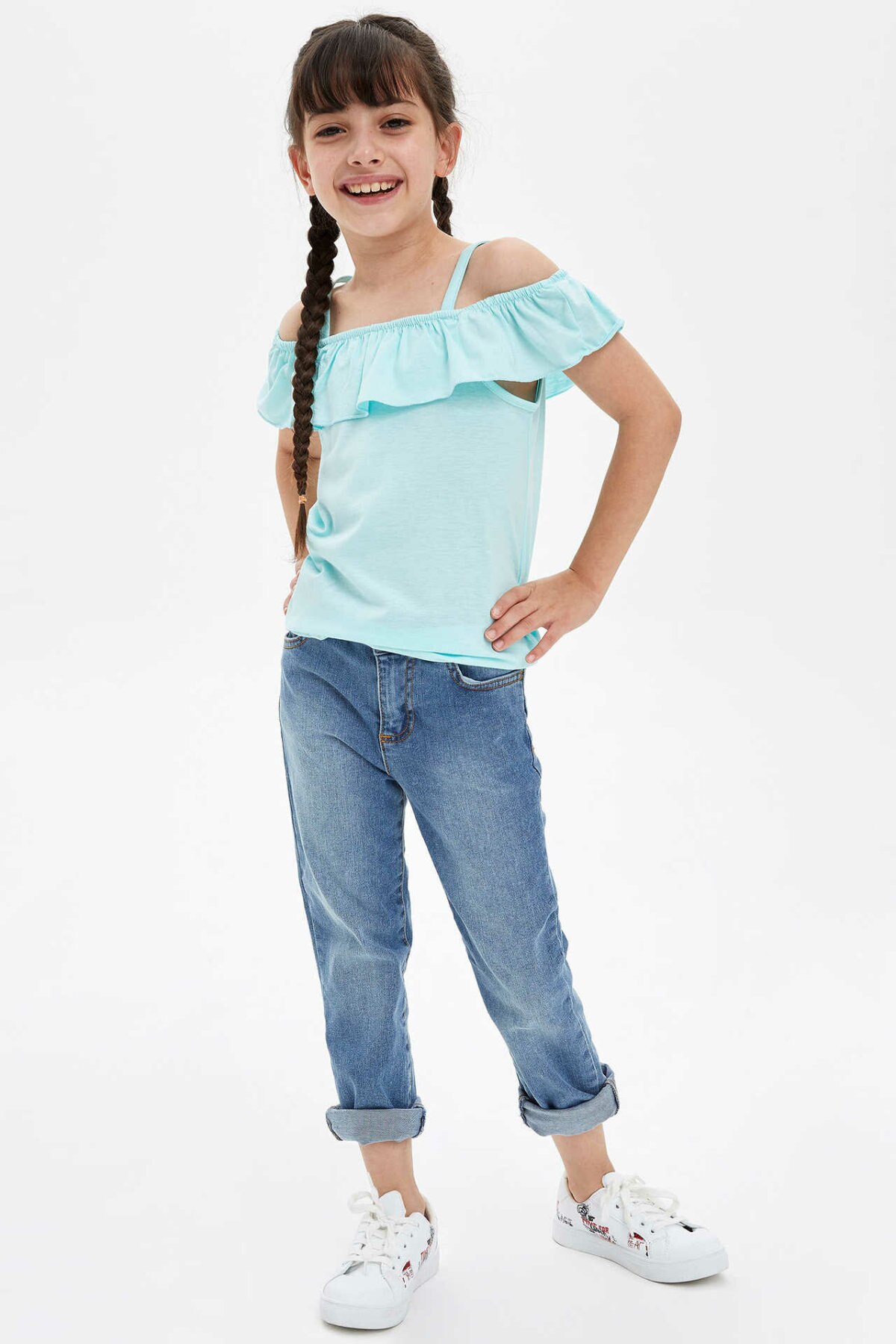 DeFacto Meisjes Zomer Sky Blue Top Tees Kinderen B... – Grandado