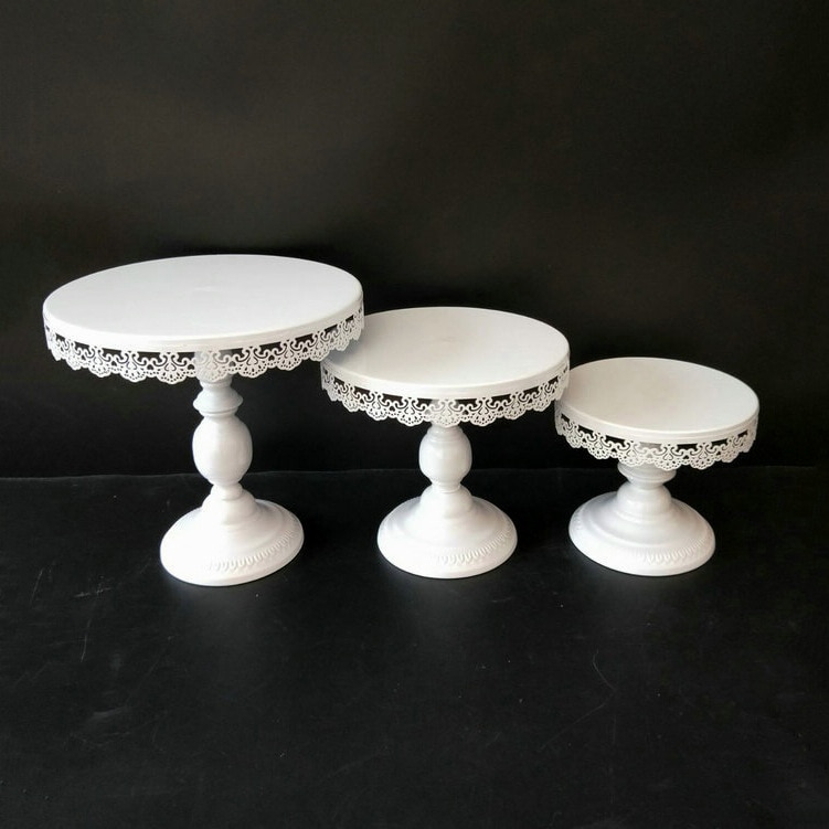 White Tray Wrought Iron Cake Stand Wedding Props T... – Grandado
