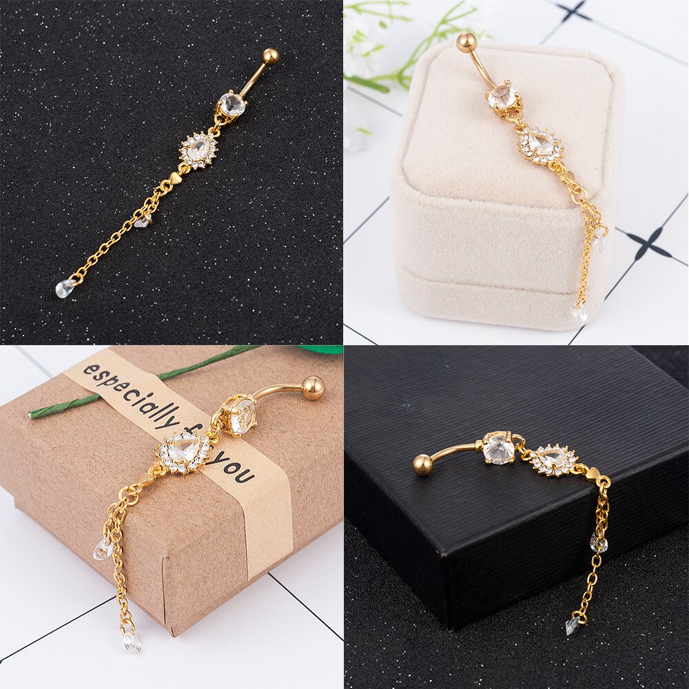 Women Gold Navel Piercing Belly Button Body Jewelr... – Vicedeal