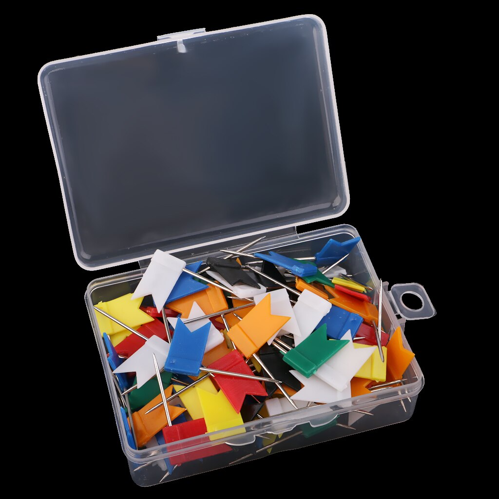 100 Piece Map Flag Push Pins Tacks Thumbtack Drawi... – Grandado