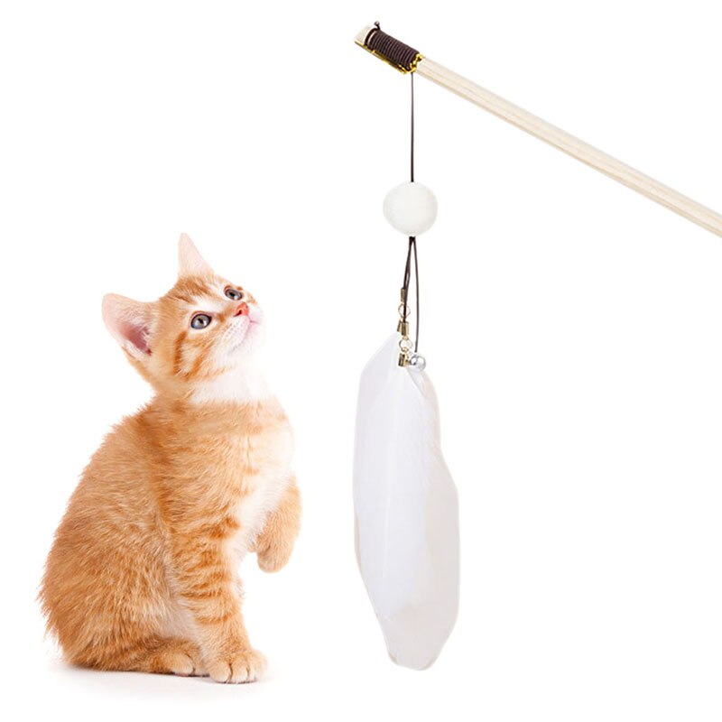 Cat Toy Pet Cat Teaser Kitten Wand Feather Interac... – Grandado