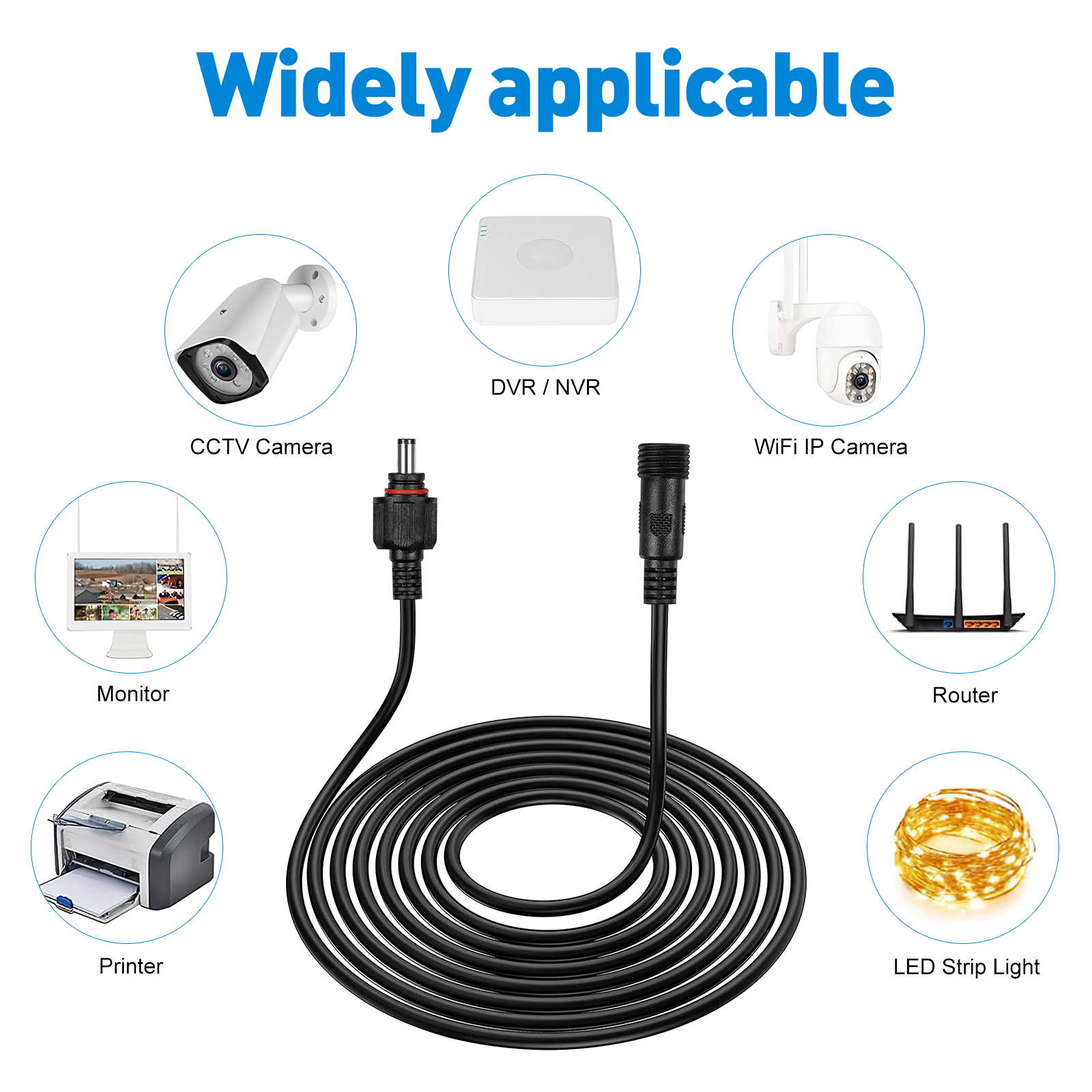 5 Pcs Solar Extension Cable Monitor Connection Wir... – Grandado
