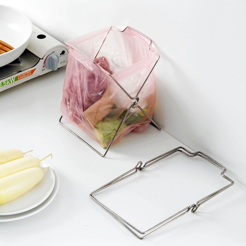 Stainless Steel Garbage Bag Rack Kitchen Floor Gar... – Vicedeal