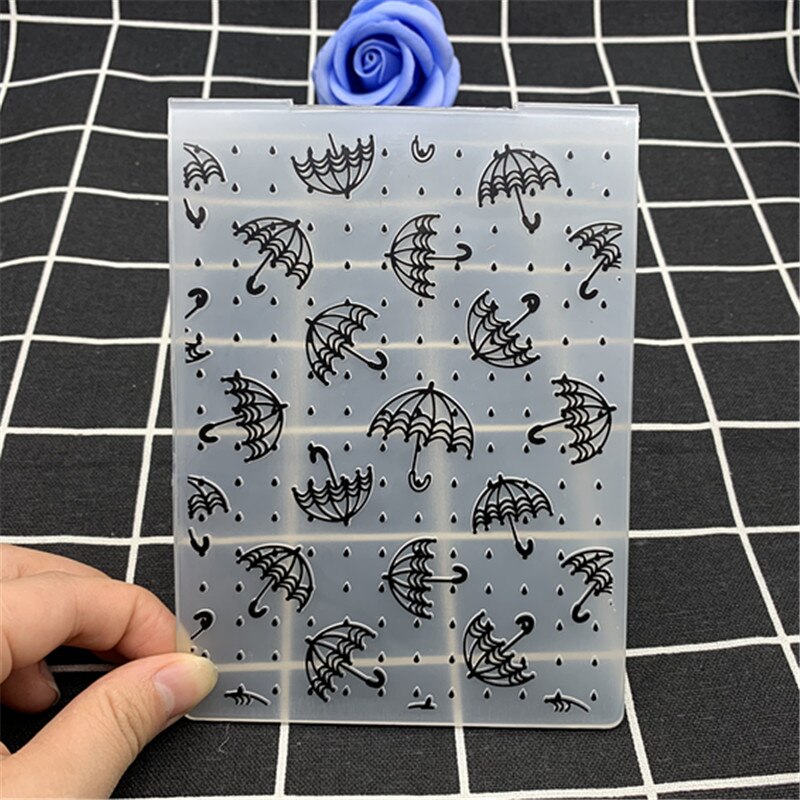 Raindrop umbrella pattern transparent folding embo... – Grandado