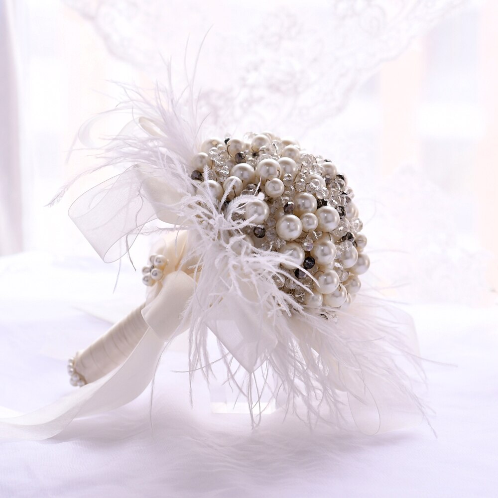 TRiXY HF03 Pearls Wedding Bouquet Ivory Pearl Feat... – Grandado