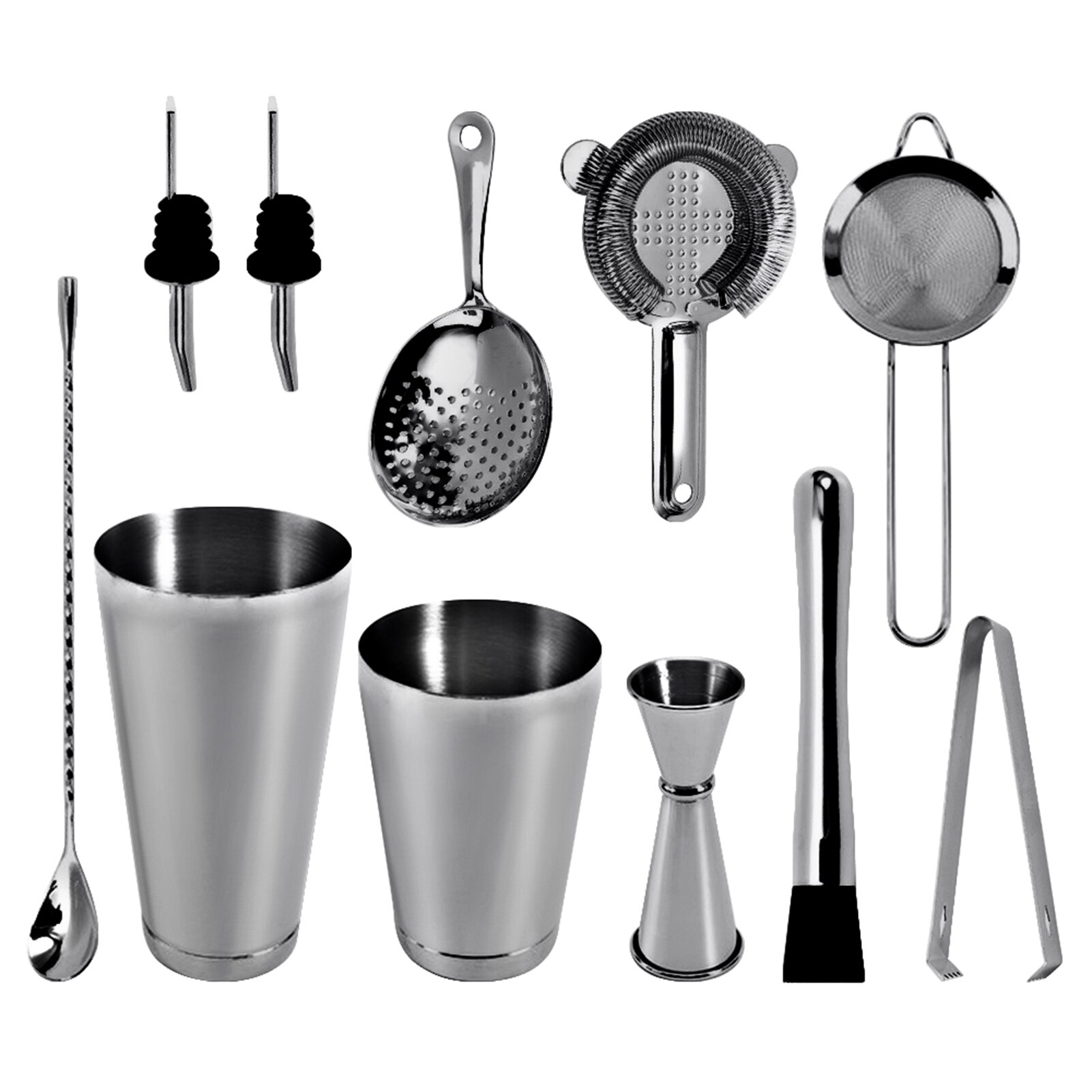 Cocktail Shaker Bar Set: 2 Gewogen Boston Shakers,... – Vicedeal