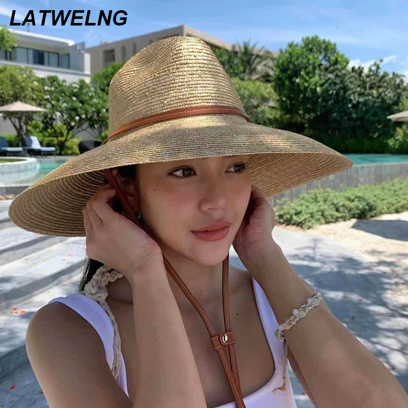 Belt Strap Straw Sun Hat For Women Vacation Beach ... – Vicedeal