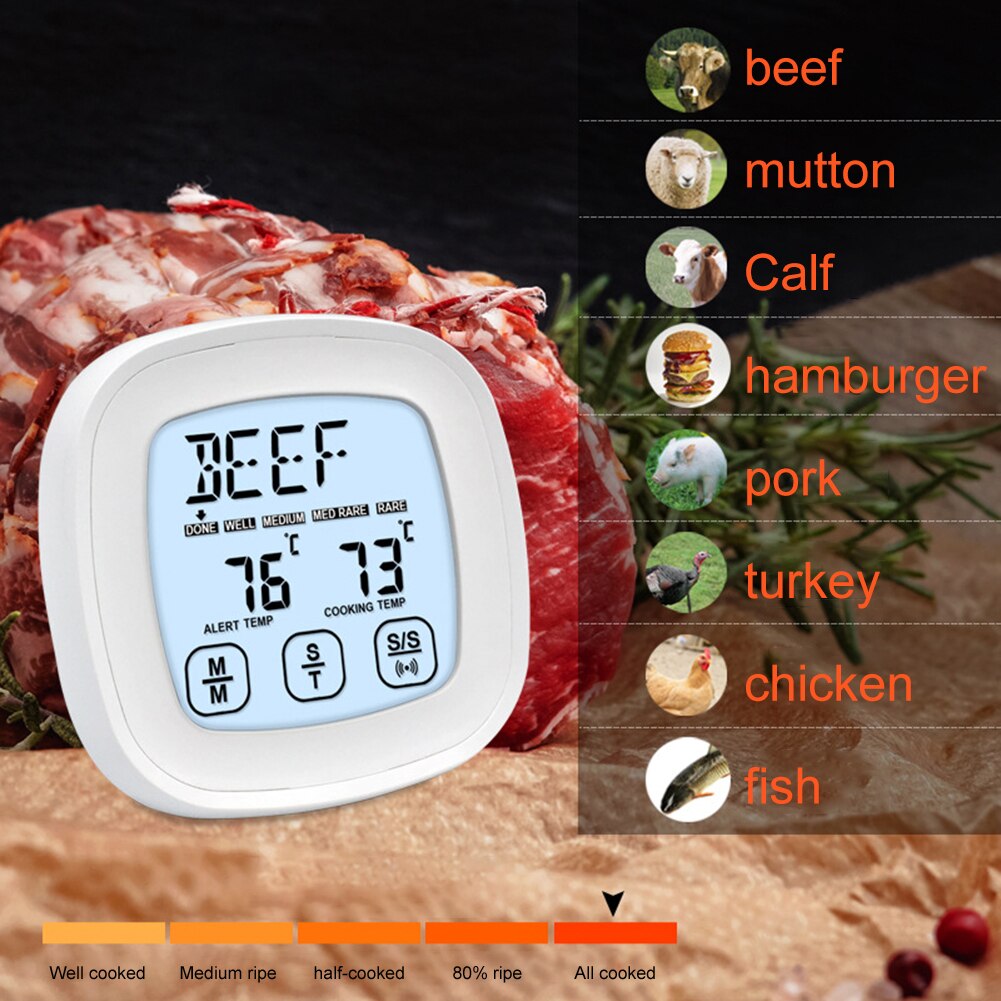 Digital Meat Kitchen Thermometer Stainless Touch S... – Grandado