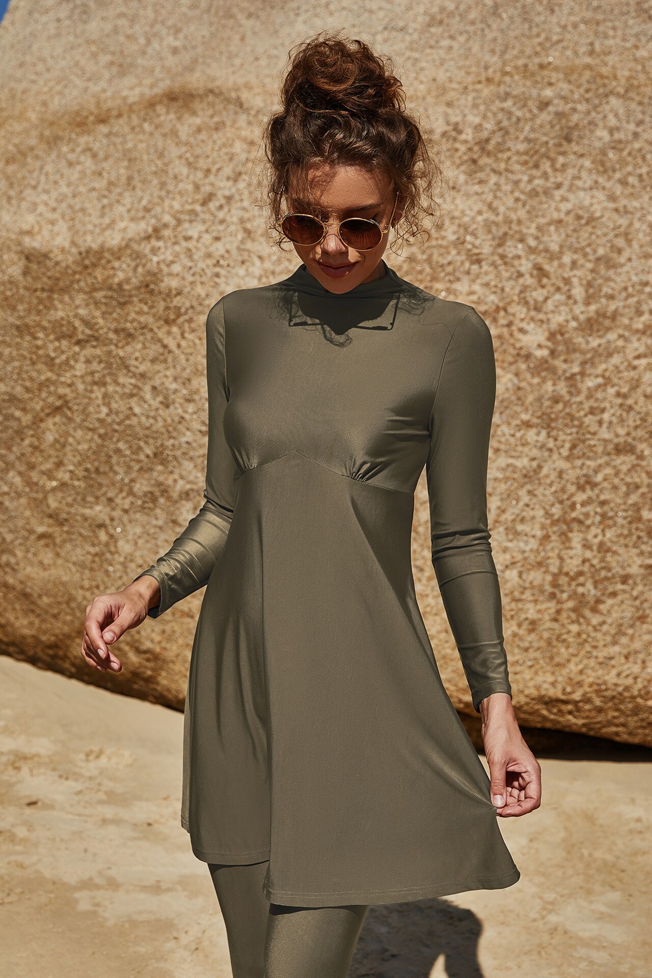 Peifu Moslim Badmode Vrouwen Effen Kleur Volledige... – Vicedeal