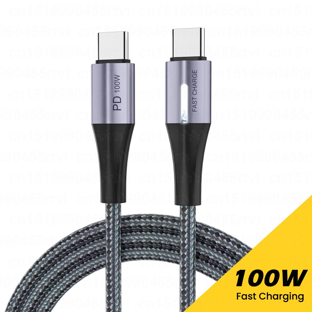 100W Type C Cable Fast Charging Cable With LED 5A ... – Grandado