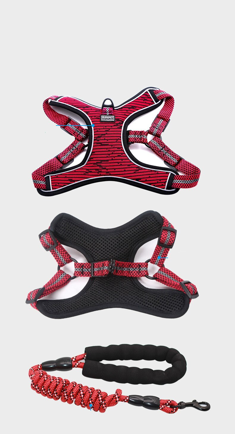 SIXPENNY Reflective Pet Chest Dog Traction Rope Se... – Vicedeal