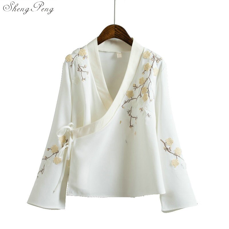 Traditional chinese blouse shirt tops for women ma... – Grandado