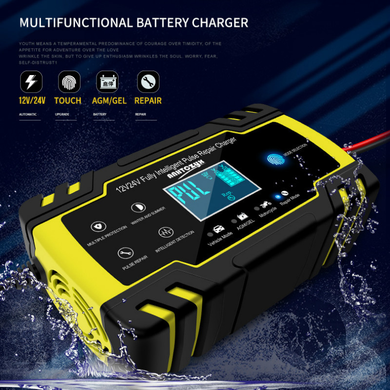 12V 8A 24V 4A Pulse Repair Charger with LCD Displa... – Grandado