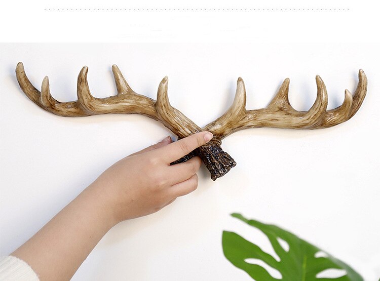 Nordic Style Resin Deer Horn Wall Hanging Decorati... – Grandado