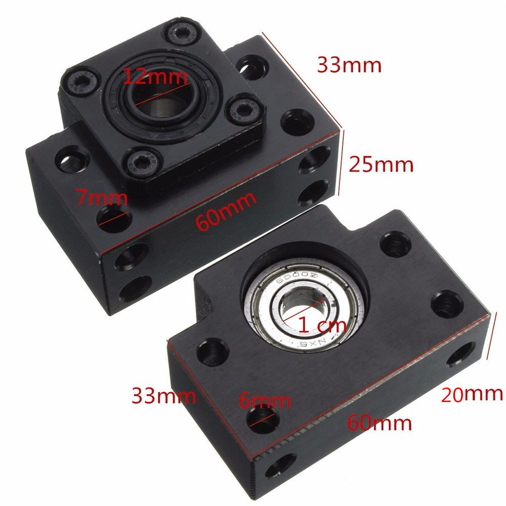 BF12 + BK12 Carbon Staal Draad Staaf Ballscrew End... – Vicedeal