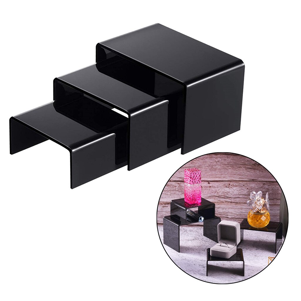 3PCS Black Acrylic Display Stand Shelf Holder Tabl... – Vicedeal