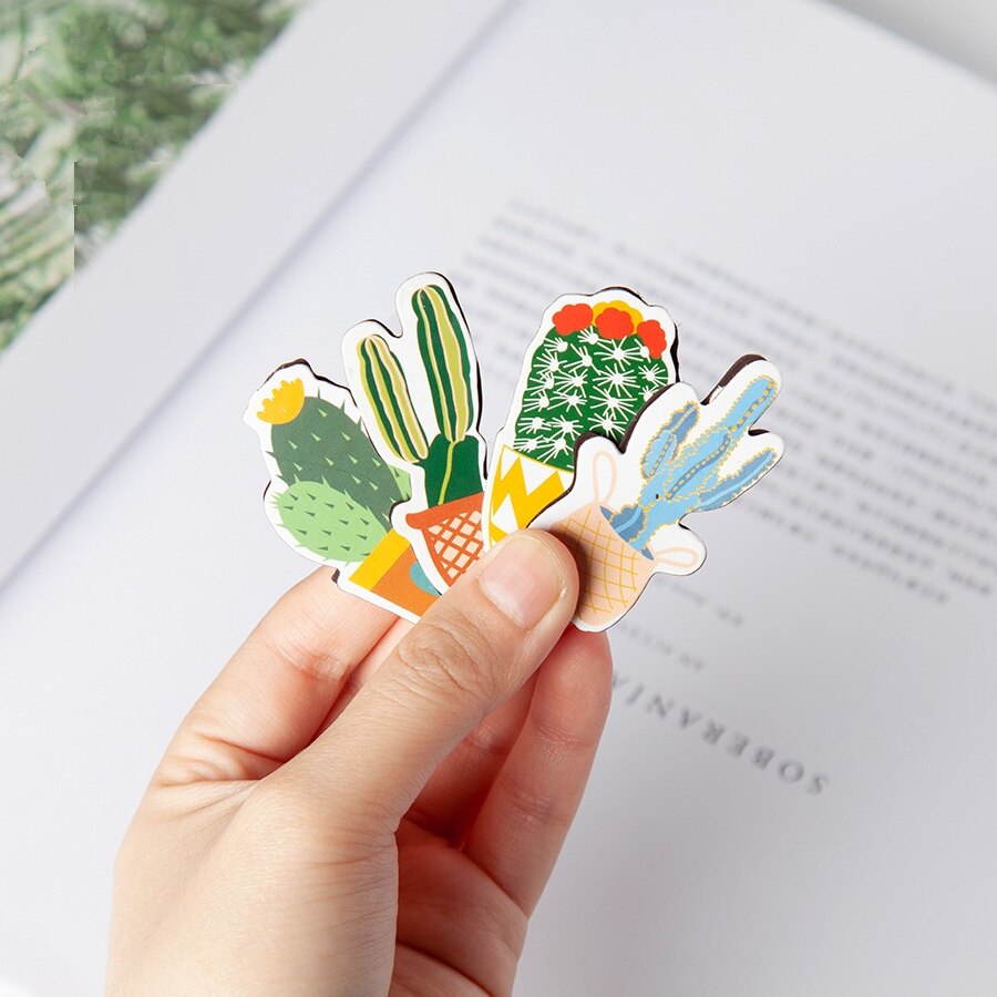 24 pcs/Lot Cactus bookmark Mini magnetic paper cli... – Grandado