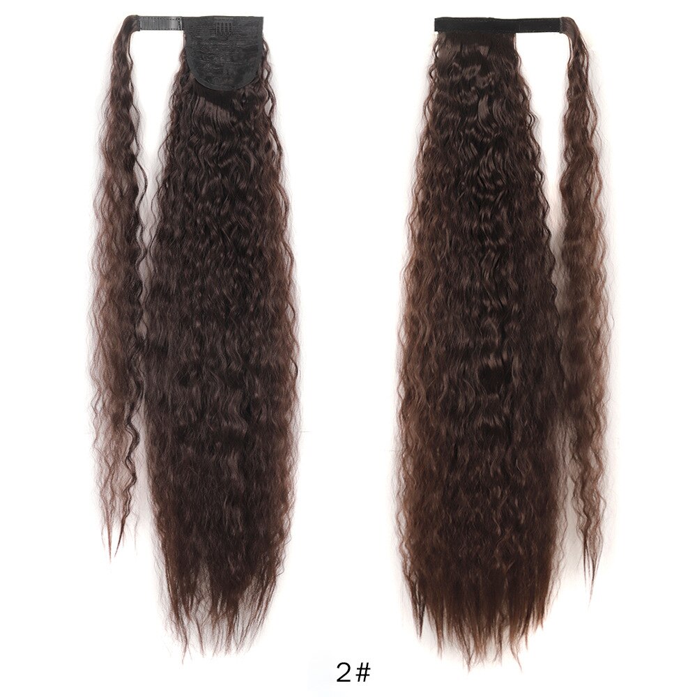 32 Inch Long Ponytail Hair Extension Corn Wavy Tex... – Grandado