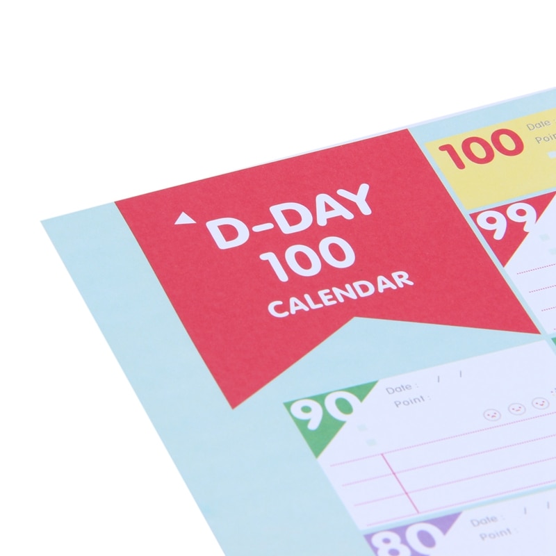 3 Sheets Plan Paper 100 Days Countdown Schedule Wa... – Grandado