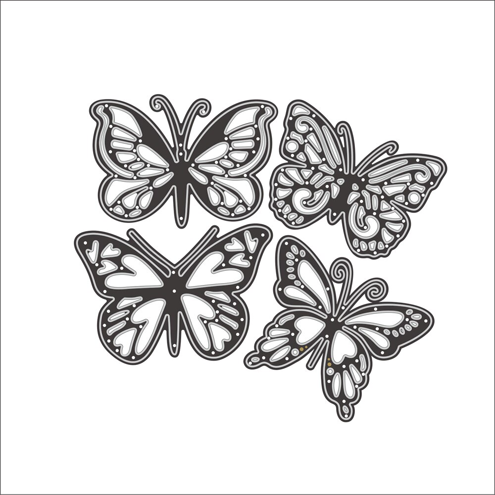 Beautiful 4 butterflies combination metal cutting ... – Grandado