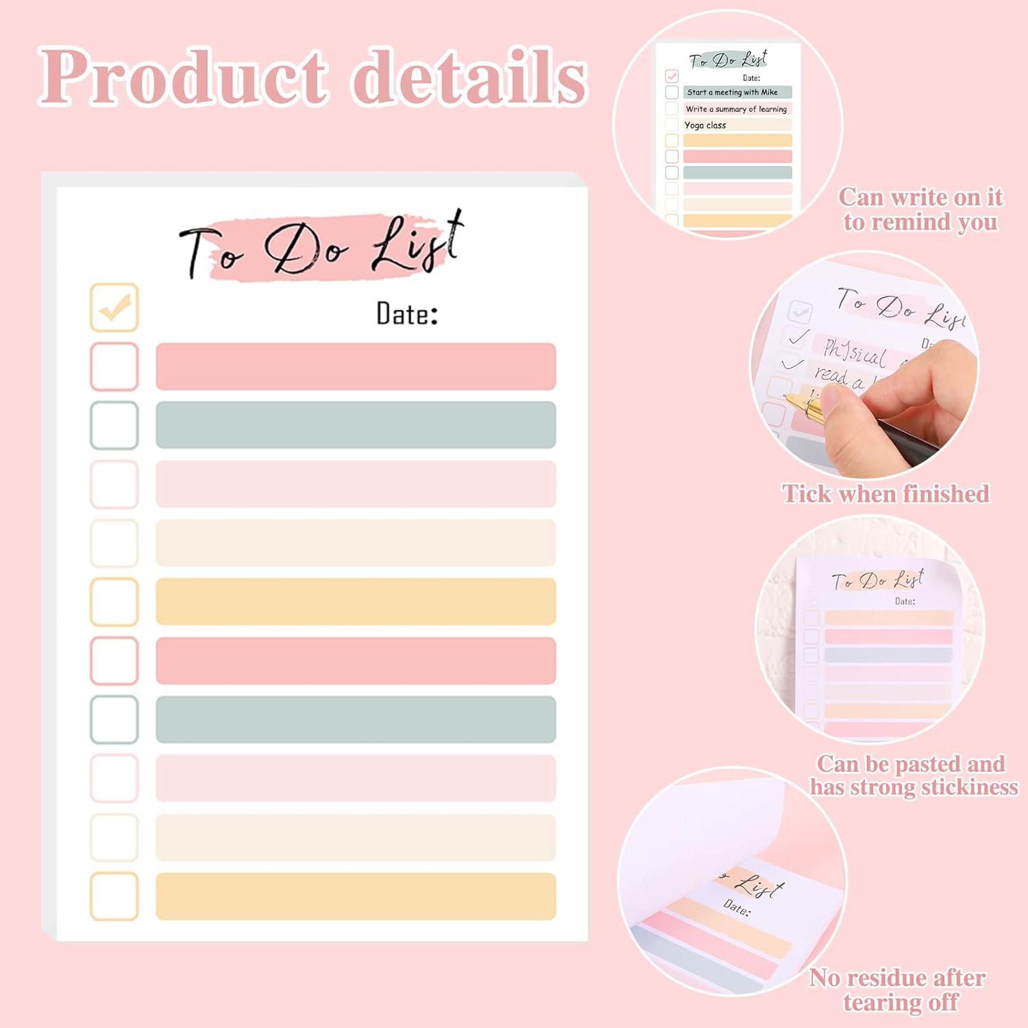 50 Sheets To Do List Notepad color To Do List Stic... – Vicedeal