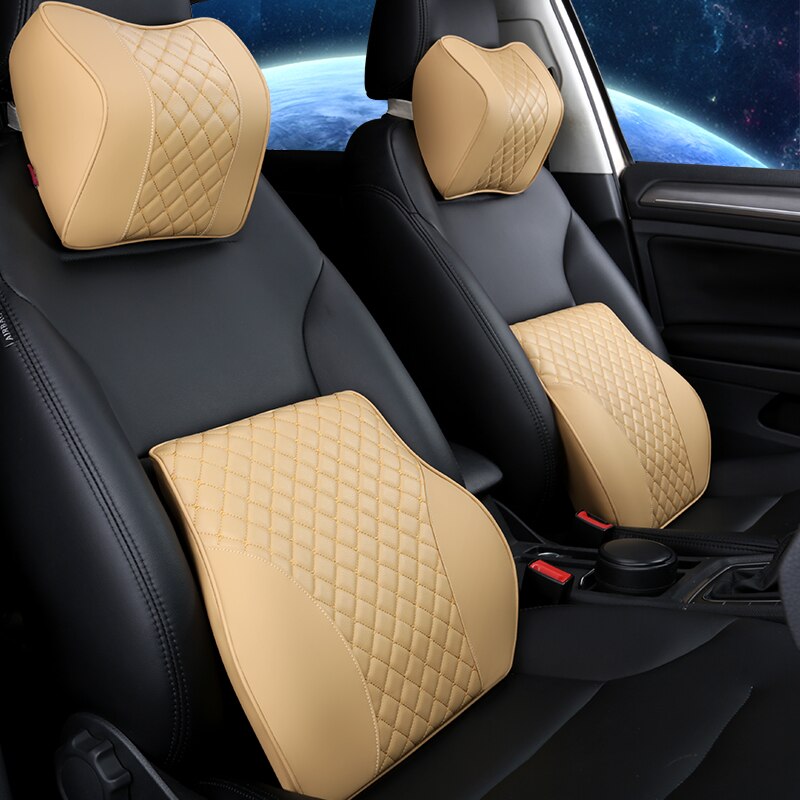 Four seasons leather car memory cotton lumbar car ... – Grandado