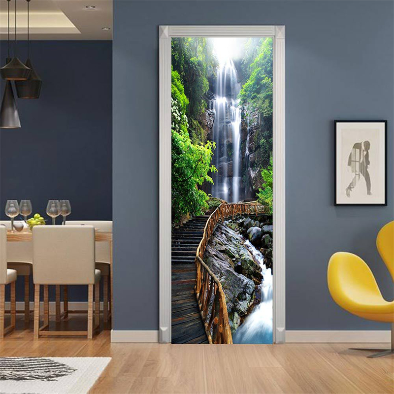 Wooden Gate Metal Door Art Poster 3D Visual Door S... – Grandado