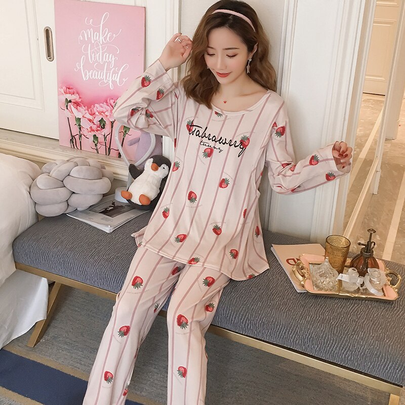 Spring pregnant women cotton suit pajamas maternal... – Vicedeal