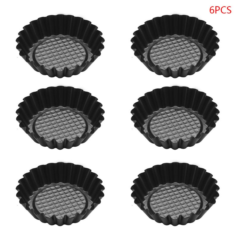 6Pcs Non-stick Mini Bloem Carbon Staal Ei Taart Pa... – Vicedeal