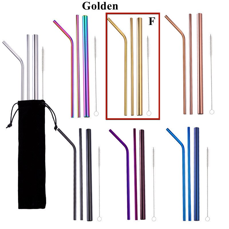 4pcs Stainless Steel Straws Eco-friendly Straw Reu... – Vicedeal