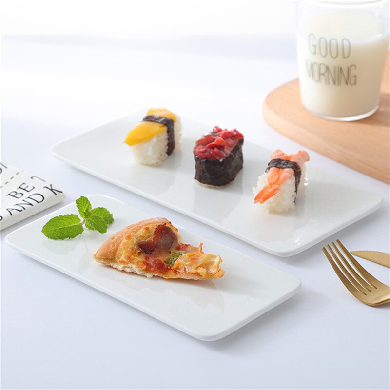 Ceramic Japanese Sushi Pizza Plate White Porcelain... – Grandado
