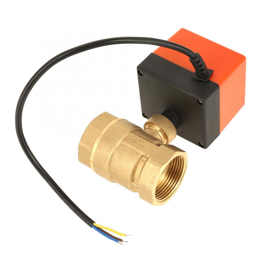 AC 220V DN32 Brass Electric Valve 2-Way 3-Wire 2-P... – Grandado