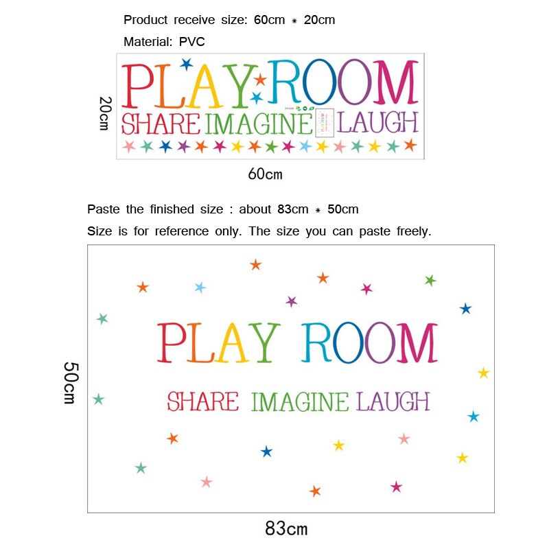 Colored pattern Play Room Wall Sticker kids rooms ... – Grandado