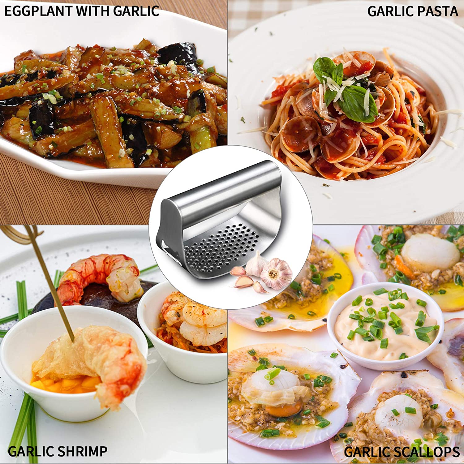 Stainless Steel Garlic Press Garlic Peeler Garlic ... – Grandado