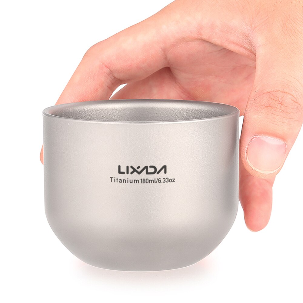 Lixada 180ml dobbeltvæg titanium te kop vandkop ti... – Grandado
