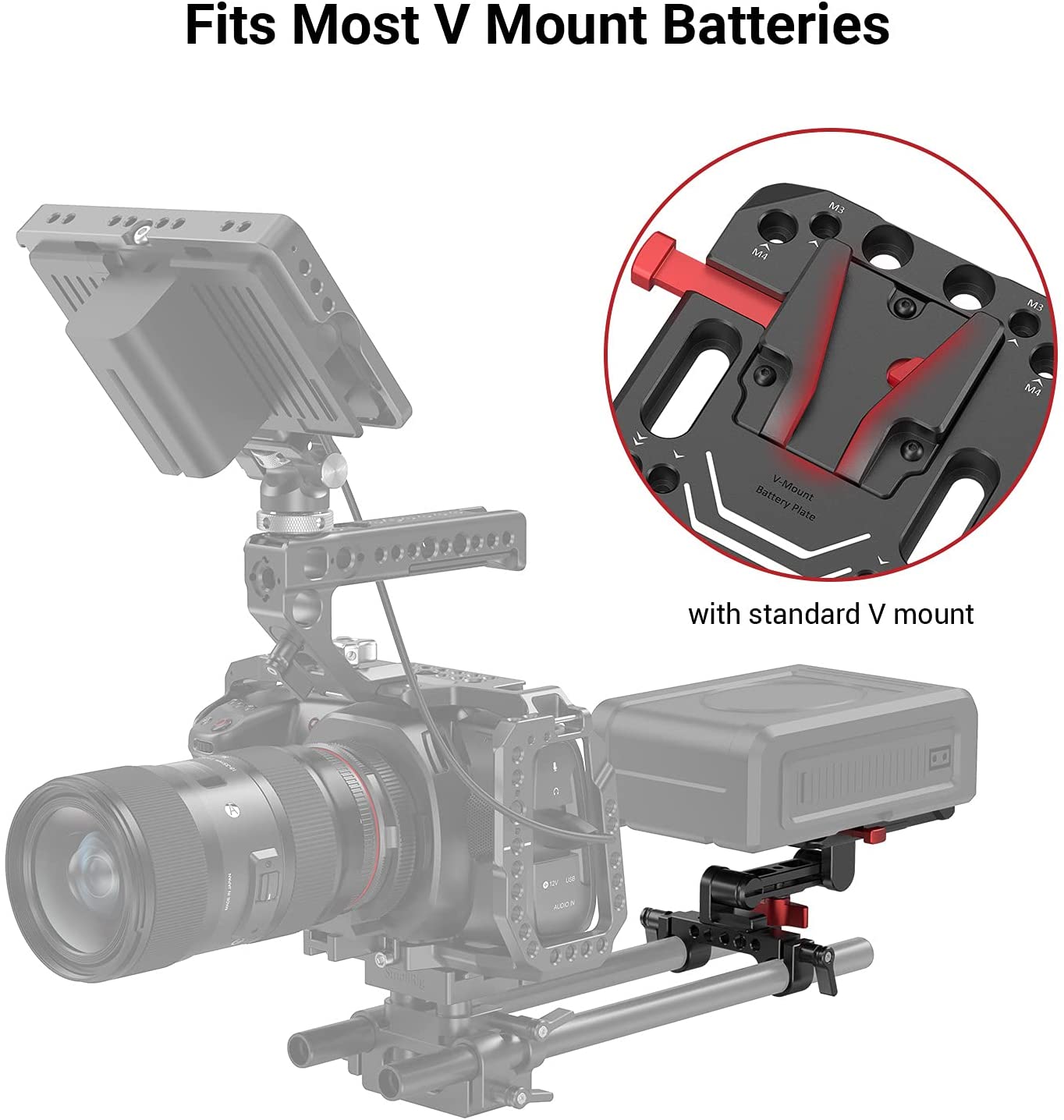 SMALLRIG V-Lock Mount Battery Plate with with 15mm... – Vicedeal