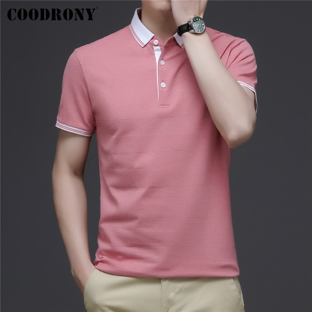 COODRONY Business Casual Kurzarm Polo-Shirt Männer... – Grandado
