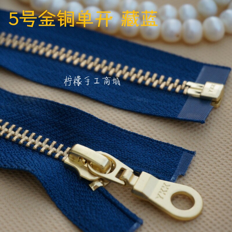 gold single open zipper 50-120 cm deep blue garmen... – Vicedeal