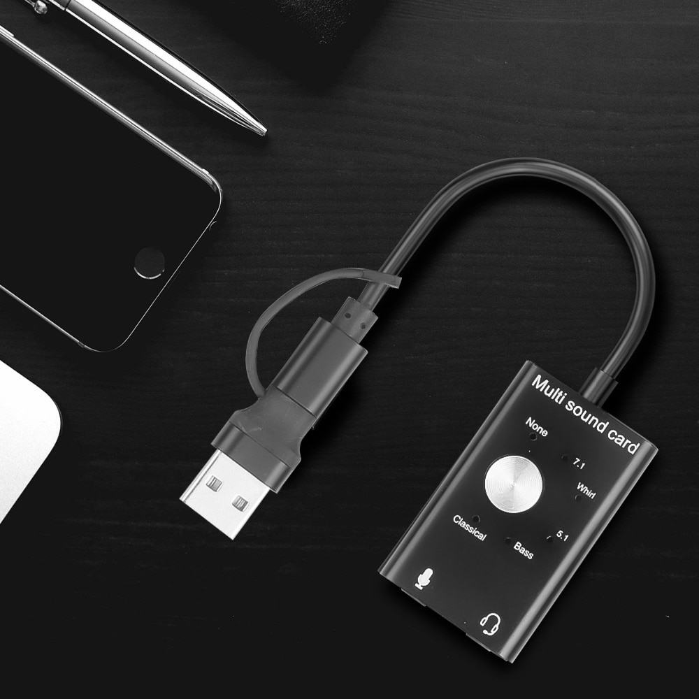 External Sound Card USB 2.0 Type-C to 3.5mm Jack H... – Grandado