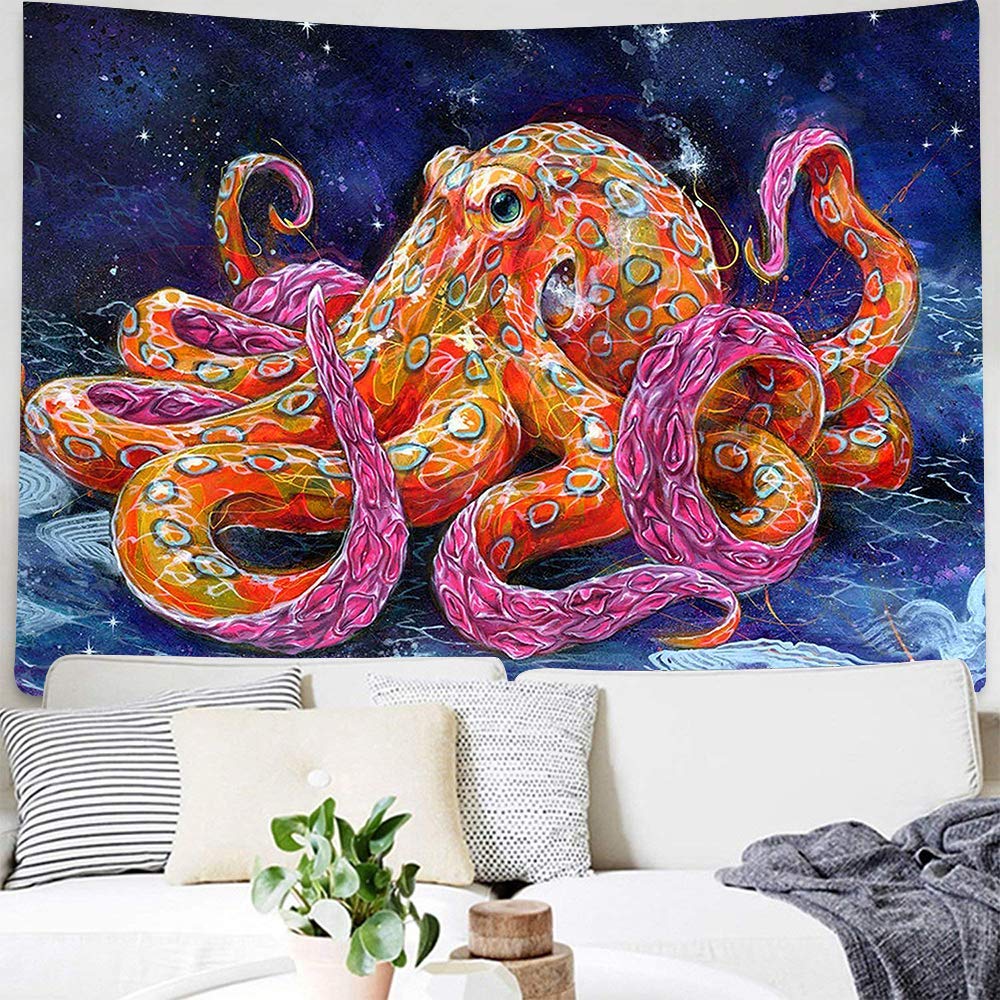 Zee Dier Octopus Tapestry Ocean Sterrenhemel Muur ... – Grandado