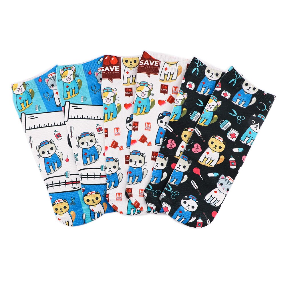 K3237 Doctor Nurse Cotton Women Socks Female Casua... – Grandado